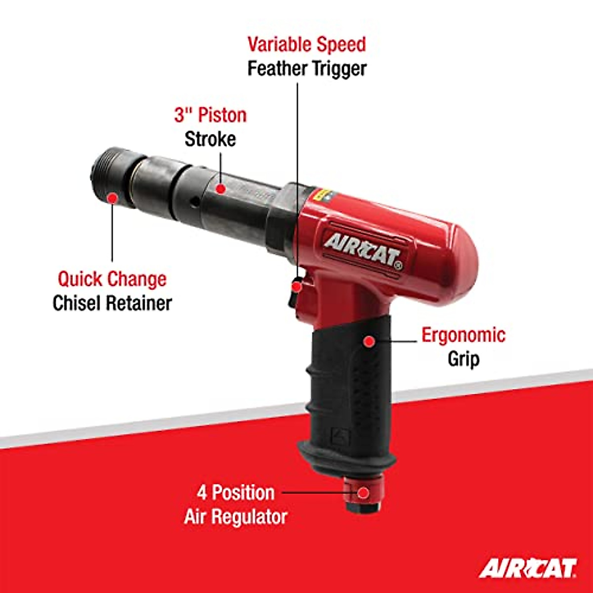 AIRCAT Pneumatic Tools .401" Shank Super Duty Air Hammer, 2,500 BPM