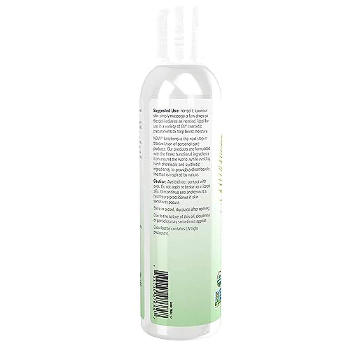 NOW Foods Solutions, Organic Vegetable Glycerin Oil, 100% Pure, Softening and Moisturizing Multi-Purpose Skin Care, 8-Ounce