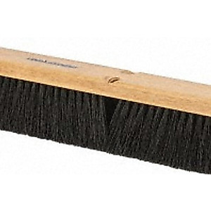 PRO SOURCE 24" Push Broom Head: Poly Bristles, Threaded Wood Block