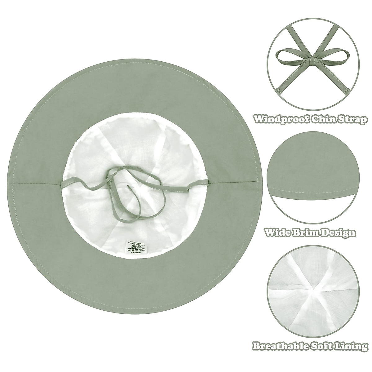 Baby Hats 0-6 Months Baby Boy Sun Hat Bear Ears Infant Sun Hat Beach Infant Hats for Girls Cute Infant Bucket Hat Green