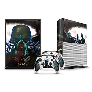 247 Skins Graphics kit Sticker Decal Compatible with Xbox One S and Wireless Controllers - Zombie Trooper