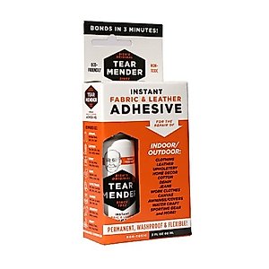 Tear Mender Instant Fabric and Leather Adhesive, 2 oz Bottle-Carded, TM-1, White
