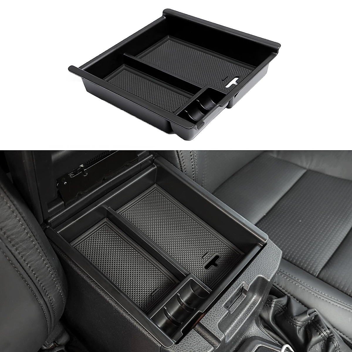 JDMCAR Center Console Organizer Tray Compatible with Toyota Tacoma Accessories 2016-2022 2023, Armrest Insert Container ABS Material Secondary Storage Box