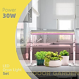 Grow Light with Plant Stand, 2FT T5 Grow Lights for Seed Starting, 30W Full Spectrum Plant Light for Indoor Plants, Height Adjustment, Indoor Garden with LED Grow Light by Bstrip