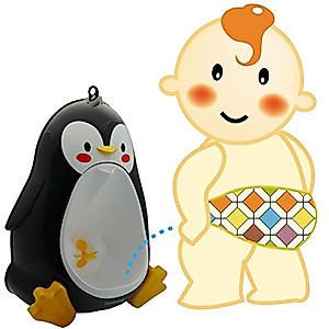 Conforzy, Penguin Standing Potty Training Urinal for Boys with Fun Aiming Target (Black)