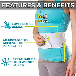 BraceAbility Hernia Belt for Men & Women | Stomach Truss Binder with Compression Support Pad for Abdominal, Umbilical, Navel & Belly Button Hernias - S/M (New & Improved) Fits 28"-38"