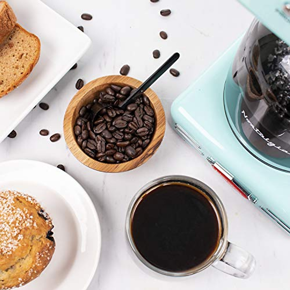 Nostalgia Retro 12-Cup Programmable Coffee Maker With LED Display, Automatic Shut-Off & Keep Warm, Pause-And-Serve Function, Aqua