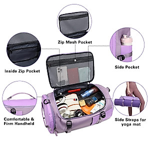 ACESAK Gym Bag for Women - Small Sports Duffle Bag with Shoes Compartment & Wet Pocket - 28L Gym Accessories Backpack Workout Bag Waterproof Carry On Rucksack Daypack