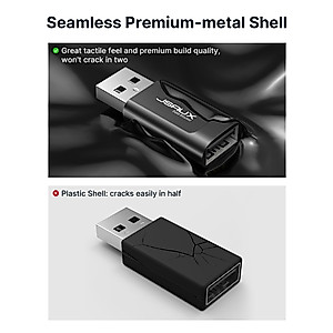 JSAUX USB Data Blocker, (4-Pack) USB-A Defender Only for Quick Charge, Protect Against Juice Jacking, Refuse Hacking Provide Safe Charging- Black