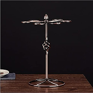 Fadak New Wine Holder 6 Cup Holder Lower Cabinet Hanging Goblet Holder - Undrilled Brass Champagne Gold Matte Stainless Steel (L)