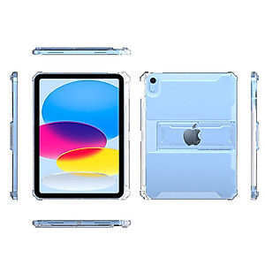 SFFINE Clear Case for New iPad 10th Generation 10.9-inch 2022,Slim Soft Flexible Lightweight TPU Gel Silicone Case Cover Skin with Pencil Holder for iPad 10.9" 10th Gen 2022 (Clear Stand)