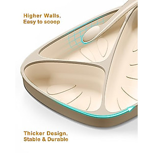 BRVTOT Newest Suction Plates for Baby & Toddler, 100% Food Grade Silicone Baby Plates with Spoon Set BPA Free, Feeding Divided Toddler Plate with Utensils for Led Weaning, Microwave & Dishwasher Safe