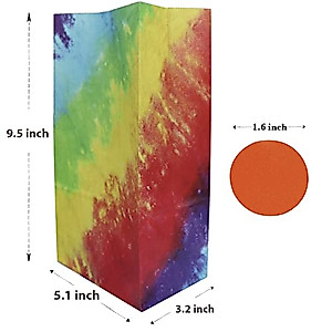 ZhaoCo 24 pcs Party Favor Paper Bags, Tie Dye Wrapped Treat Bags 5.1''x3.2''x9.5'' Party Bags Goodie bags for Kids Birthday, Baby Showers, School Lunches