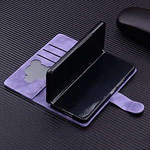 Cellphone Flip Case Compatible With Samsung Galaxy Z Fold 3 5G Wallet Flip Phone Case Embossed Phone Case Leather Case Phone Case Card Slot Phone Case Carrying Wrist Strap Phone Case Compatible With S