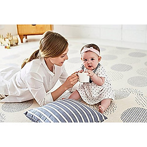 Parklon Pure Soft Baby Play Mat (Extra Large, 92.5 x 55.1 x 0.6 in, Blue Spot/Cloud Bebe)