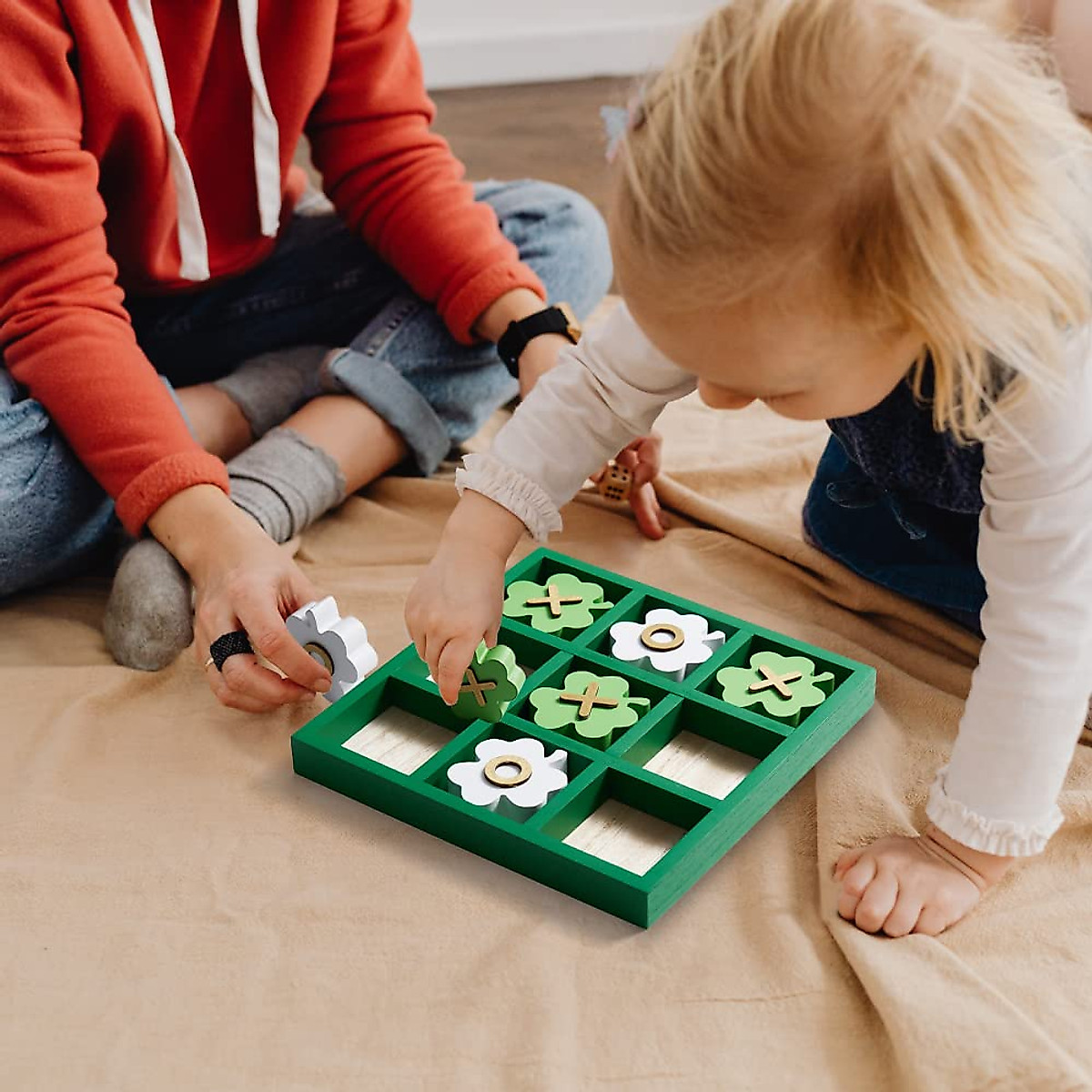 Heart Carpenter St Patrick's TicTacToe Game for Kids and Family Board Games 3D Travel of Living Room Decor and Coffee Top Table Games Decor Family Games Night Classic Board TicTacToe