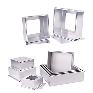 Anodized Aluminum Square Cheesecake Pan Chiffon Cake Mold Baking Mould with Removable Bottom 4 Inch x 4 inch x 2 inch