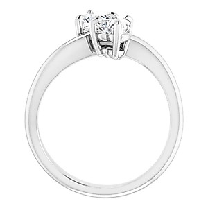 10K Solid White Gold Handmade Engagement Ring 2 CT Heart Cut Moissanite Diamond Solitaire Wedding/Bridal Rings Set for Women/Her Propose Ring (8.5)
