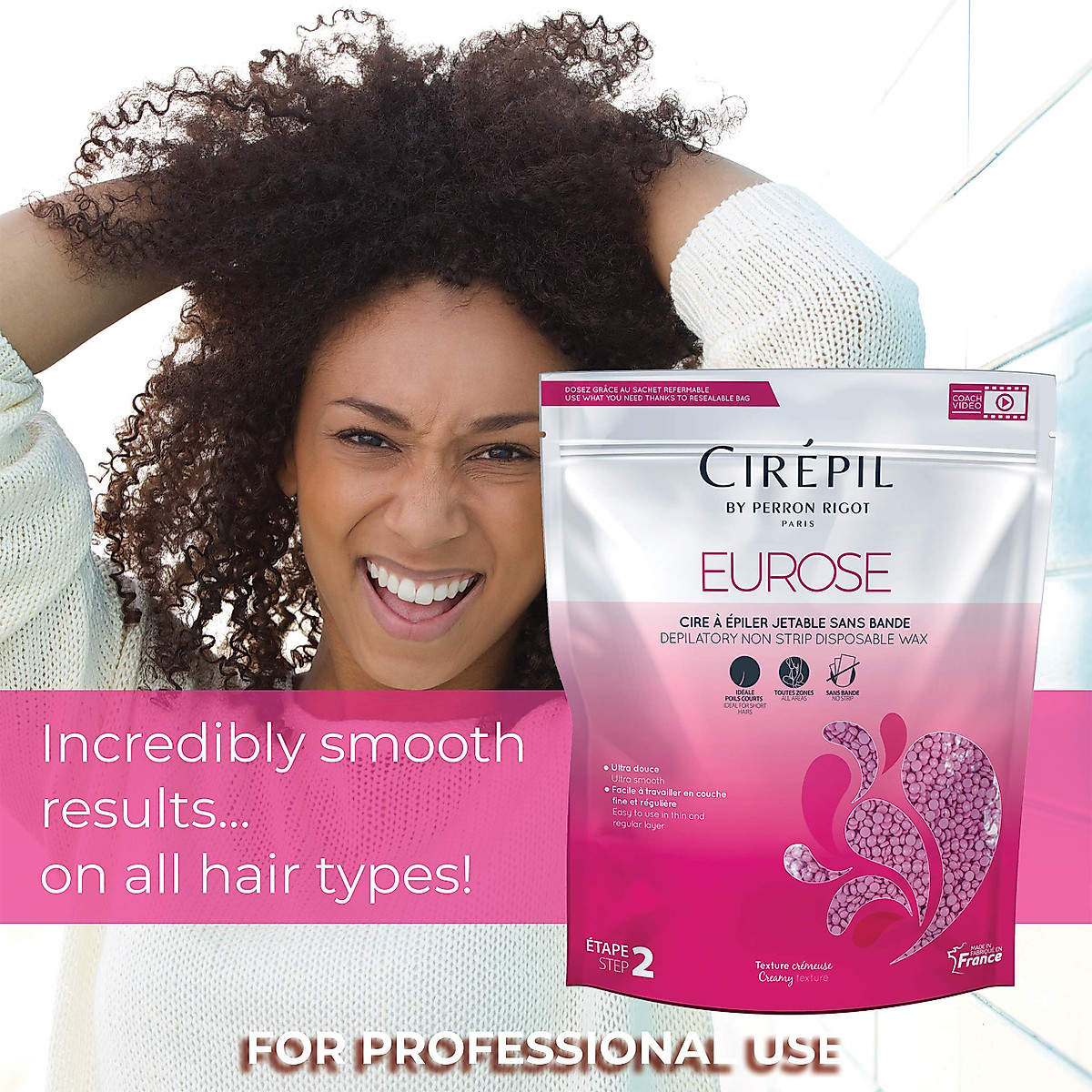 Cirepil - Eurose - 800g / 28.22 oz Wax Beads Bag - All-Purpose & Unscented - Ultra Smooth & Creamy Texture - Perfect for Short Hairs