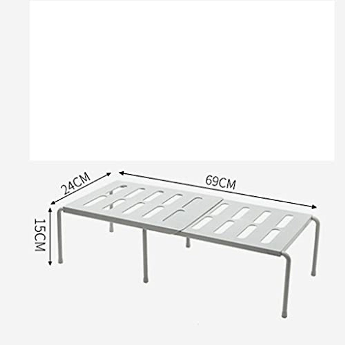 Generic Expandable Storage Rack Scalable Design Shelf Multifunctional for Cabinet Kitchenware, Gray