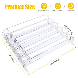 Drink Dispenser for Fridge, Number-one Soda Organizer for Refrigerator with Automatic Pusher Glide, Width Ajustable Soda Can Organizer for Beer, Pop Can, Water Bottle Storage Pantry, 5 Row (White)