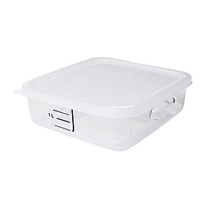 Rubbermaid Commercial Products Small Lid For 2, 4, 6, And 8 Qt. Plastic Space Saving Square Food Storage Container (Fg650900Wht),White