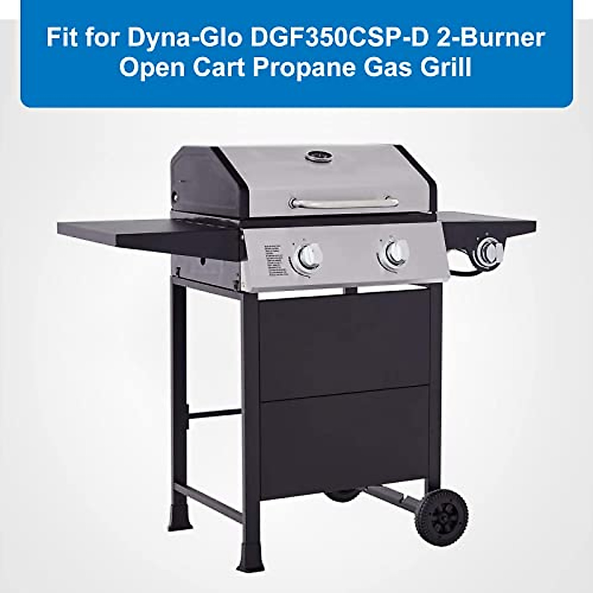Uniflasy Grill Replacement Parts Kit for Dyna-Glo DGF350CSP DGF350CSP-D 2-Burner Open Cart Propane Gas Grill Stainless Steel Heat Plate Shield and Grill Burner