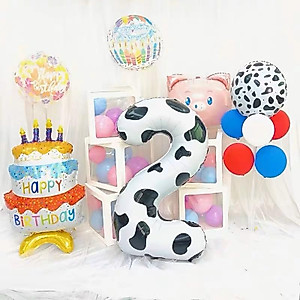 Gallasy 40-Inch Cow Print Number Balloon, Huge Cow Number 30 Foil Helium Balloon for 30th Birthday Party Decoration, 30th Anniversary, 30th Birthday Decorations for Women & Men