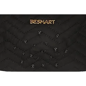 BE SMART Small Women Crossbody Bag with Wavy Embroidery Design Lightweight Casual Shoulder Handbag Simple Fashion Phone Bag Mini Purse for Ladies