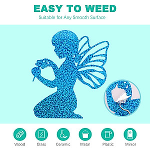 Permanent Vinyl Rolls, Adhesive Vinyl for Cricut - 12" x 14 FT White Vinyl Roll for Cricut, Silhouette, Cameo Cutters, Signs, Scrapbooking, Craft (Glitter Blue, 12" x 10FT Holographic Sparkle)