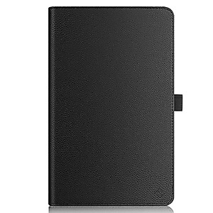 Fintie Folio Keyboard Case for Samsung Galaxy Tab A 8.0 2018 Model SM-T387, Premium PU Leather Stand Cover with Removable Wireless Bluetooth Keyboard, Black