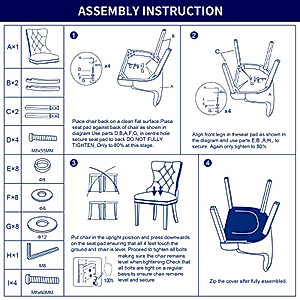 subrtex Dining Set Parsons Chairs, Large Set of 2, Tufted Leather/Grey