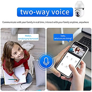 SCTEWELL Webcam WiFi Connection Voice intercom Mobile Detection Alarm Function Home System 1080P E27 Two Way Audio Network Wireless Camcorder