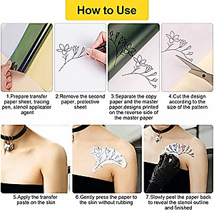 120 Sheets Tattoo Transfer Paper, Stencil Paper for Tattooing, 4 Layers Tattoo Transfer Paper for Tattoo Supplies, A4 Size