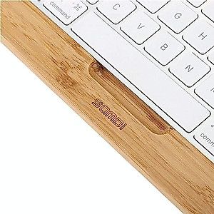 SAMDI Wooden Keyboard Tray, 2nd Generation Wireless Keyboard Tray for iMac Bluetooth Stand Base Keyboard Mounting Platform Shelf, Small Slot for Magic Keyboard Storage - (Bamboo)