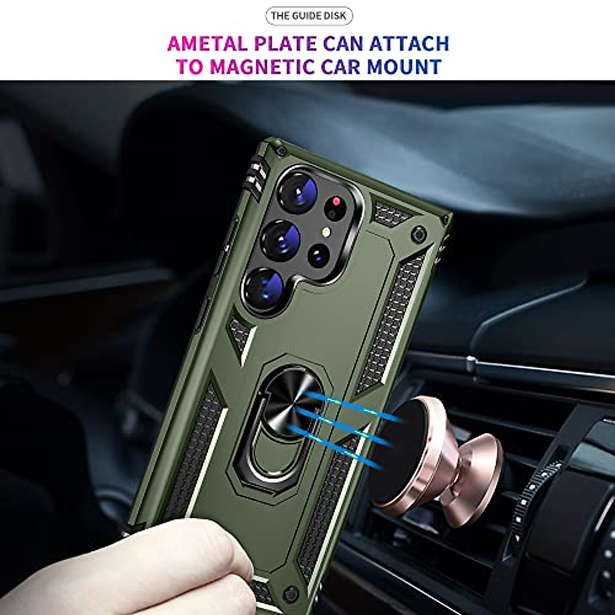 Korecase for Samsung Galaxy S9 Plus Case, Extreme Protection Military Armor Dual Layer Protective Ring Kickstand Olive Green