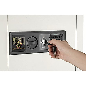 In-Wall Safe - Home or Business Safe with LED Keypad and 2 Manual Override Keys - Protects Cash, Jewelry, Passports, and More by Paragon Safes (Cream)