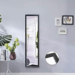 FANYUSHOW Full Length Mirror Explosion-Proof Wall Mounted Hanging Mirror Door Mirror Full Length for Bedroom, Living Room, Room Decor 50"x 14", Black