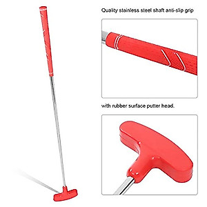 Golf Putter with Steel Shaft Kids Putter Mini Rubber Head for Right Hand Children for Junior(red)
