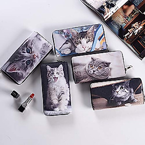 Cute Kitty Cartoon PU Leather Wallet Cash Coin Long Purse Card Holder for Women & Girls (Style#4)