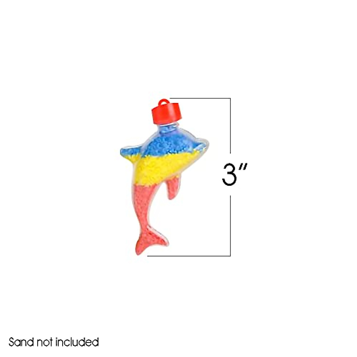 ArtCreativity Dolphin Sand Art Bottle Necklaces, Pack of 12, Sand Art Craft Kit with Dolphin Shaped Bottles, Craft Party Supplies and Party Favors for Kids - Sand Sold Separately