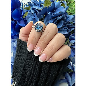 1/3 Carat Diamond, Blue Topaz and Sapphire Halo Engagement Ring for Women in 14k White Gold (G-H, VS2-SI1, cttw) Promise Anniversary Ring Size 8 by LeVian