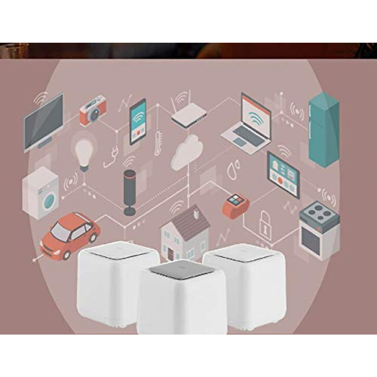 Monoprice Whole Home Mesh Wi-Fi System, Wi-Fi Router and 2 Satellite Extenders, Quick Setup by Touch Link Technology Covers Entire Home up to 4500 sq. ft.