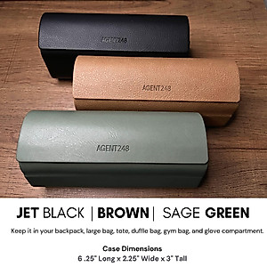 Eyeglass and Sunglass 2-Compartment Travel Case - Brown