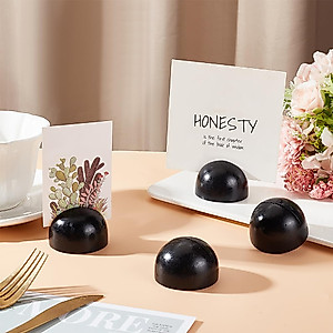 OLYCRAFT 20Pcs Round Table Number Stands Black Wood Memo Photo Stand 1.5mm Slot Name Card Holders 1.9x1.2 inch Place Card Holders Table Number Holders for Weddings Anniversary Party