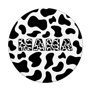 Cute Black White Cow Print Mama Mom Aesthetic Pattern PopSockets Swappable PopGrip