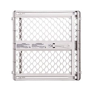 MYPET North States Universal Pet Gate: 26” - 42” Wide Dog Gate. Use as Pressure Mounted Gate or Swinging Door with Included Hardware. Dog Gates for Doorways, 26" Tall, Gray