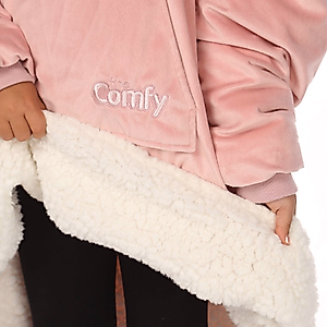 THE COMFY JR | The Original Oversized Microfiber & Sherpa Wearable Blanket for Kids, Seen On Shark Tank, One Size Fits All (Blush)