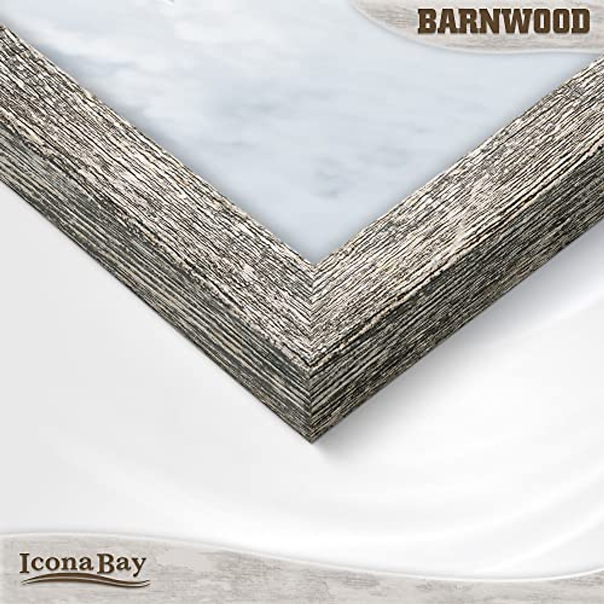 Icona Bay 16x20 Brown Oak Picture Frame, Country Rustic Style 16 x 20 Poster Frame, Wall Mount Only, Barnwood Collection