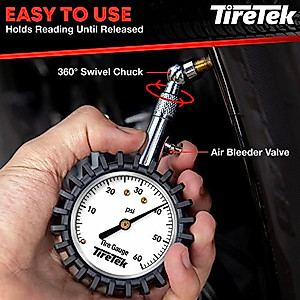 Tire Pressure Gauge for Cars (0-60 PSI) - Tire Gauge for Tire Pressure, Heavy Duty Air Pressure Gauge ANSI Certified - Car Accessories